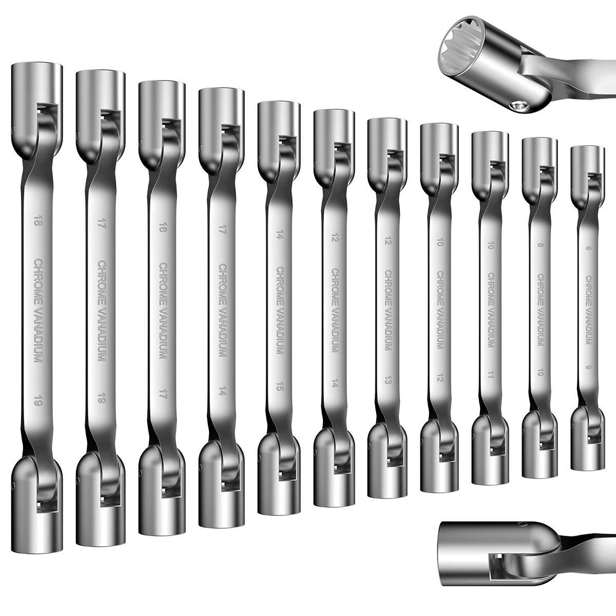 Double End Swivel-Socket Wrench – CR-V Stahl Gelenk-Steckschlüssel